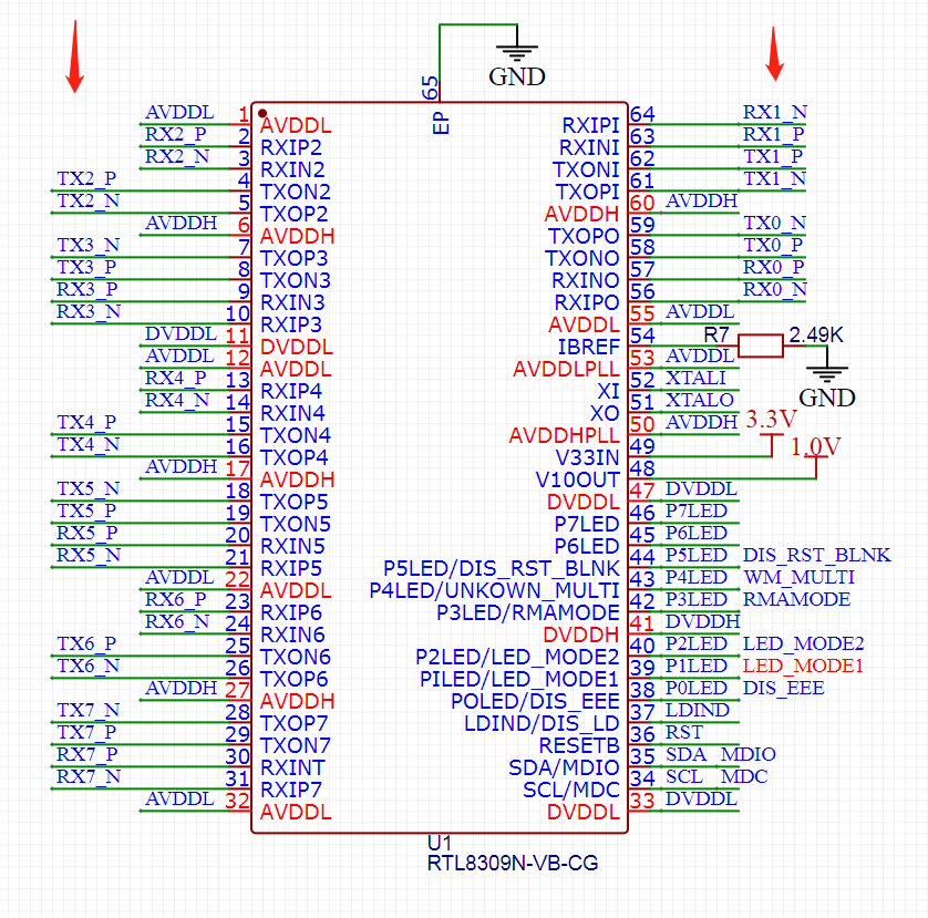 8口百兆交换机RTL8309N,———EEWorld参考设计中心