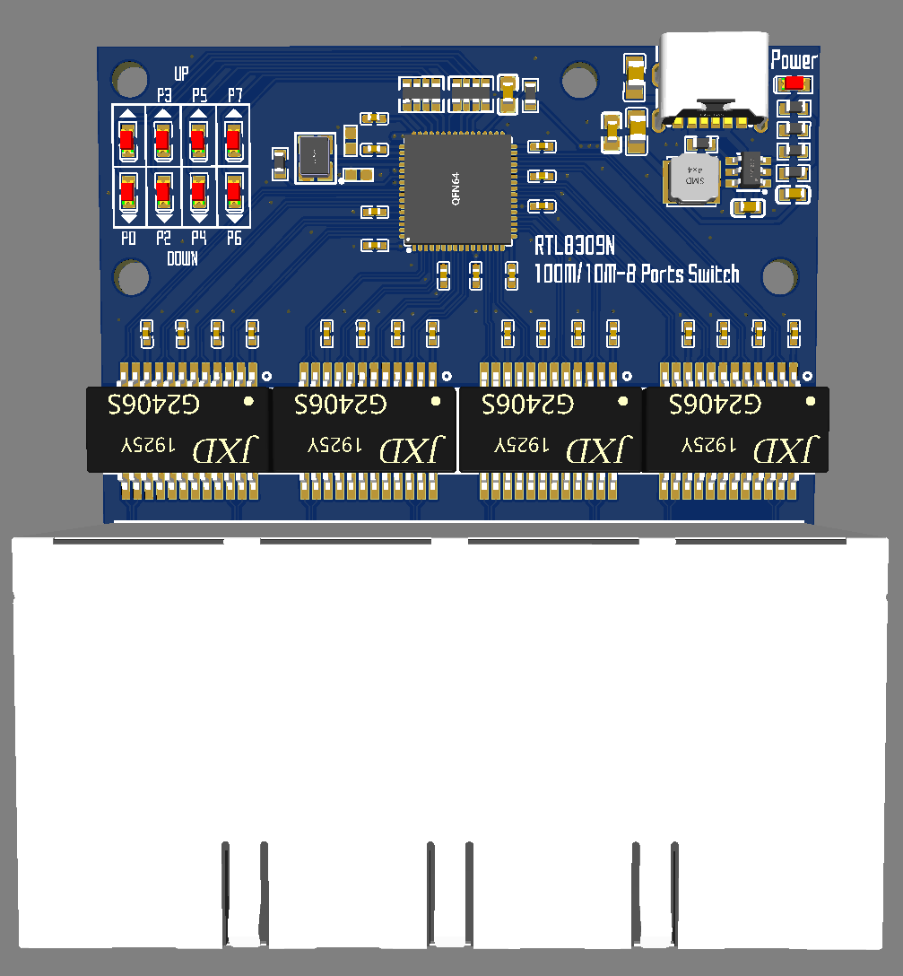 8口百兆交换机_RTL8309N V1.1,———EEWorld参考设计中心