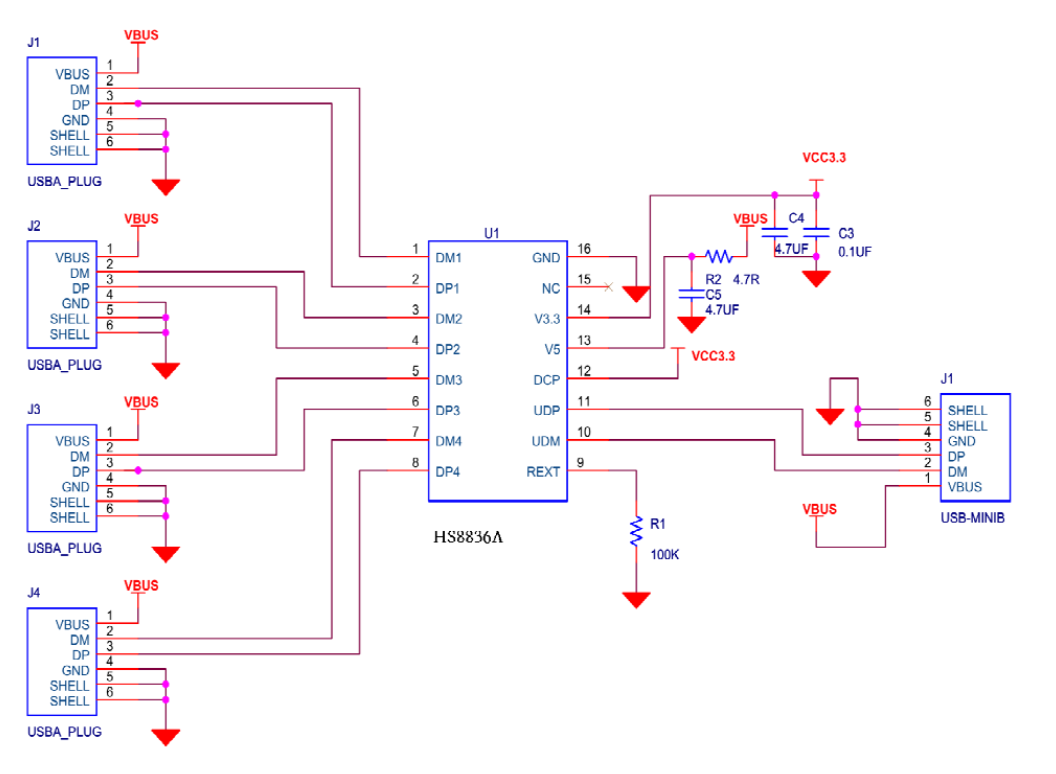 基于HS8836A的USB扩展坞,———EEWorld参考设计中心